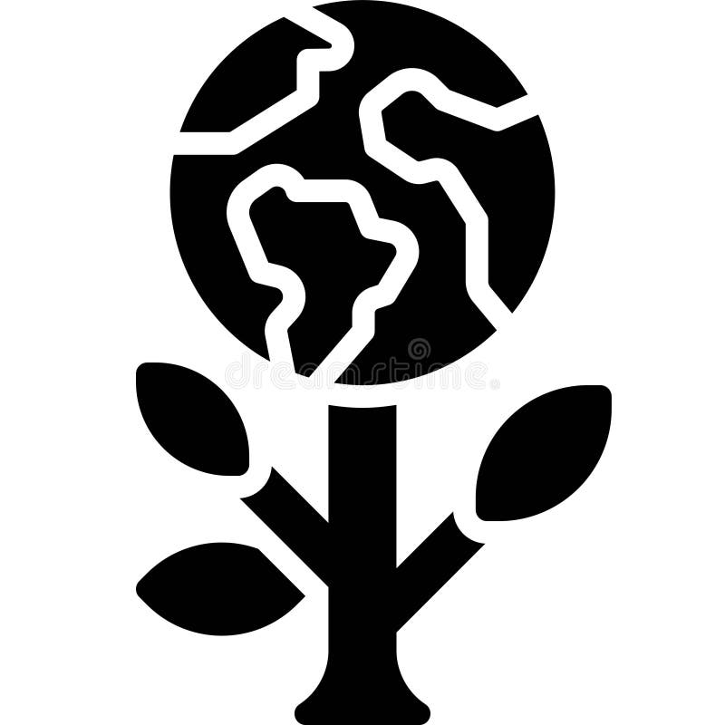 Earth Tree Icon, Earth Day Related Vector Stock Vector - Illustration ...