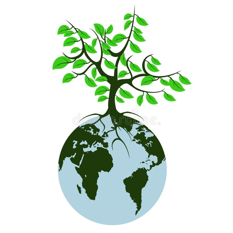 Earth Day Tree 1 stock illustration. Illustration of backgrounds - 13593093