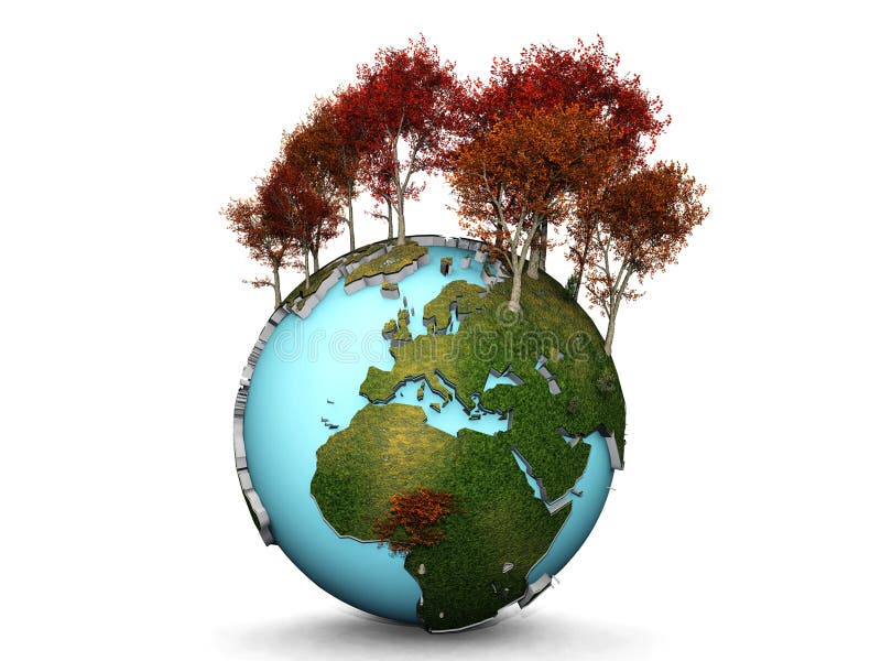 Earth and trees stock illustration. Illustration of graphic - 48928653