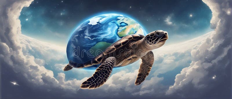 Earth turtle in space stock illustration. Illustration of globe - 310446691