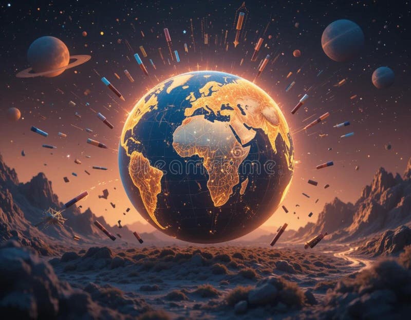 Earth Under Attack: a Visual Representation of Global Conflict Stock ...