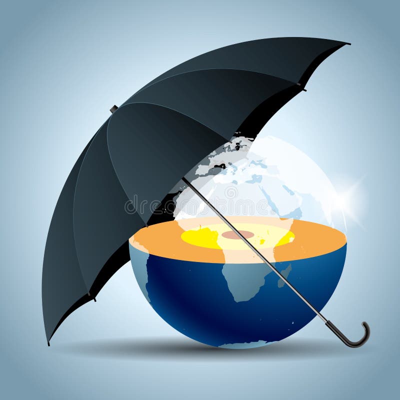 The Earth is Under an Umbrella Stock Vector - Illustration of ...