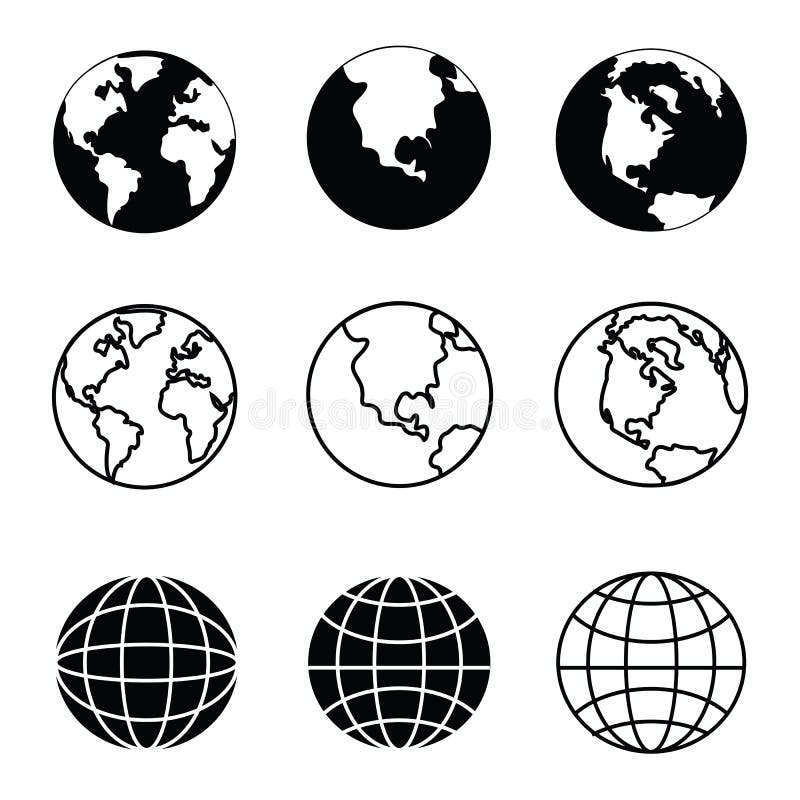 Earth vector icons set stock vector. Illustration of europe - 102700007