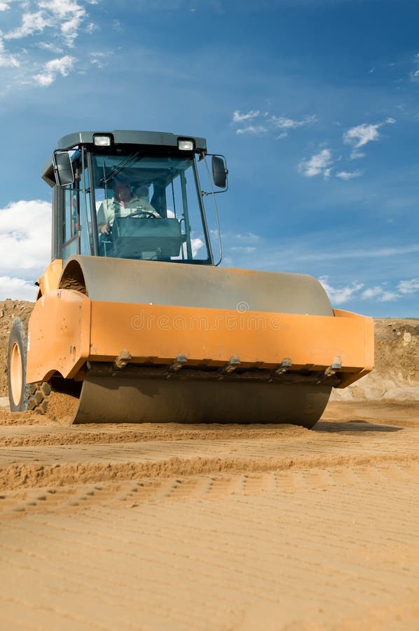 Earth Vibration Compactor at Work Stock Photo - Image of vibration ...