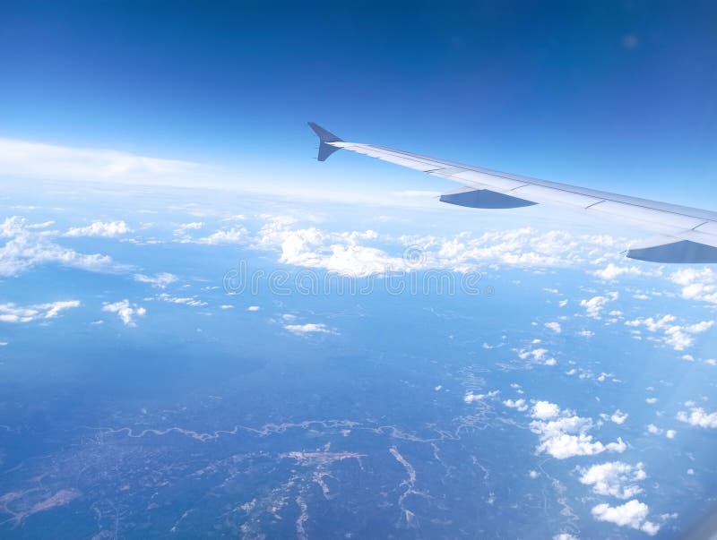 Earth View from Captured from the Airplane Stock Photo - Image of ...