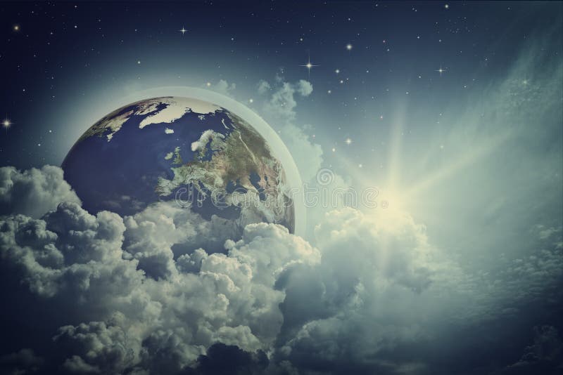 Earth View in the Cloudy Skies. Stock Photo - Image of cloud, concept ...