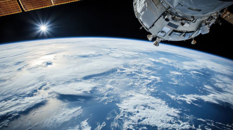 Earth View Orbit Spacecraft Clouds Sunrise Breathtaking Perspective Stock Photos - Free ...