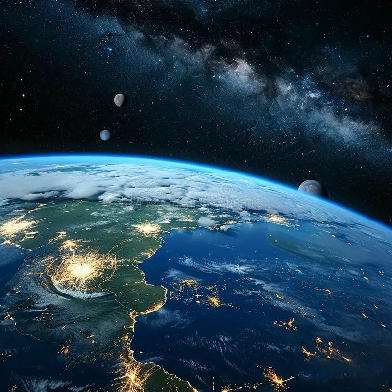 Earth. View from space stock illustration. Illustration of planets - 368980958