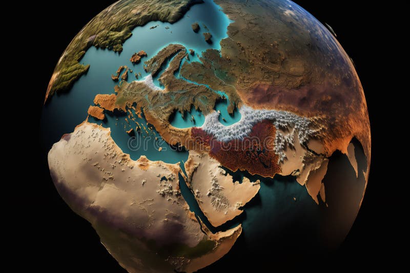 Earth View from Space, Generativ Ai Stock Illustration - Illustration ...