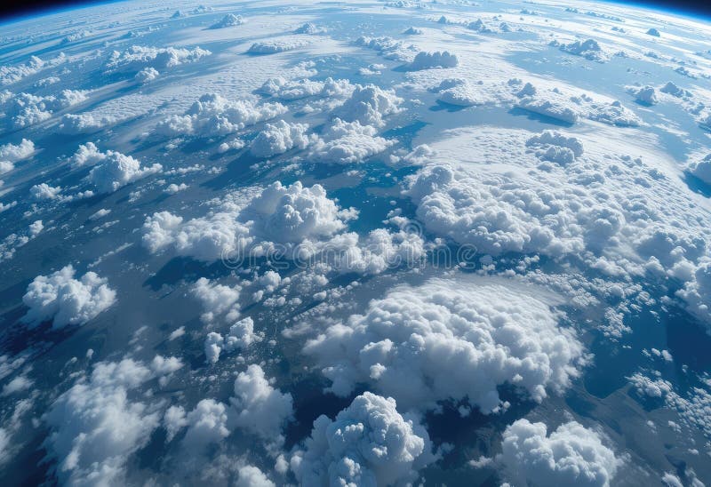 Earth View from Space Showing Clouds and Blue Planet Surface Stock ...