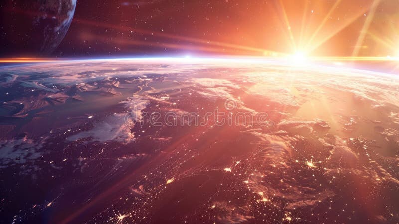 Earth View from Space Station Stock Image - Image of brown, warmth ...