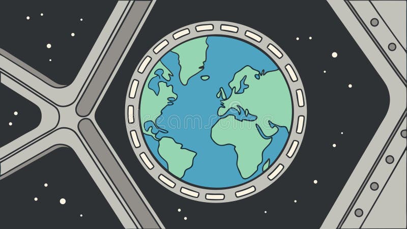 Earth View from Spaceship Window, Cosmic Perspective and Exploration ...