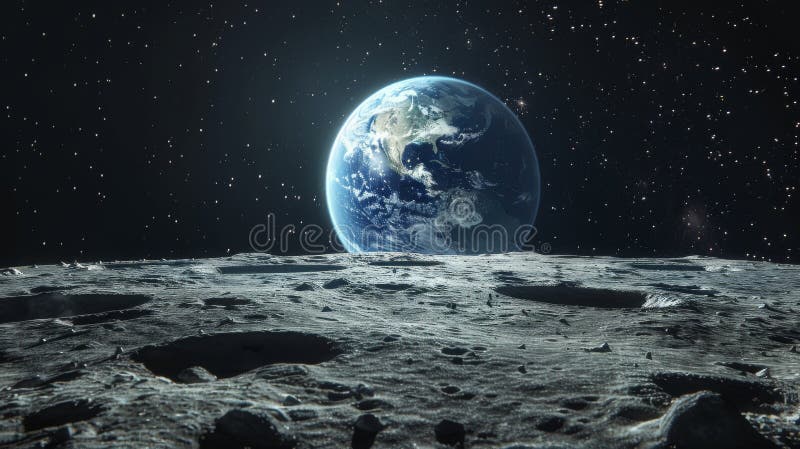 Earth Viewed from the Moon stock photo. Image of cosmos - 315592200
