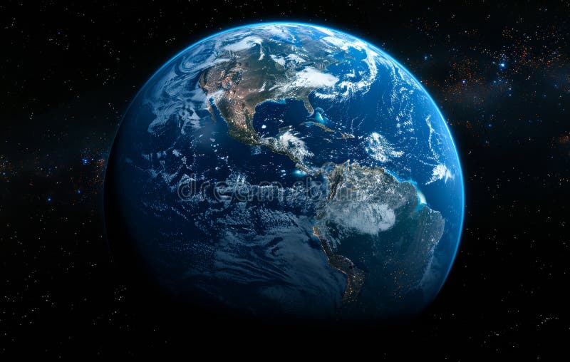 Earth Viewed from Space Highlighting Continents and Oceans. Stock Image ...