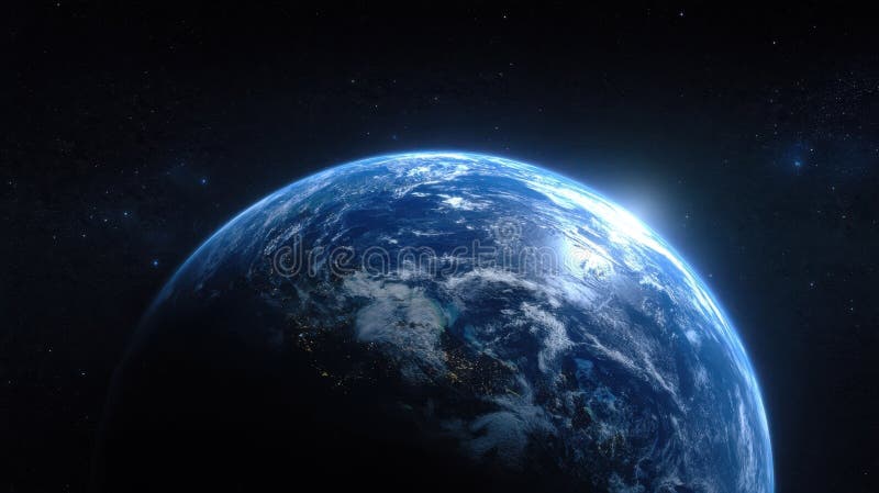 The Earth Viewed from Space with a Stunning Cosmic Background AI ...