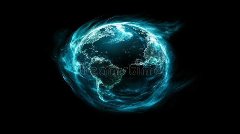 Earth is Visualized As Being Surrounded by an Intense Green Radiance in ...