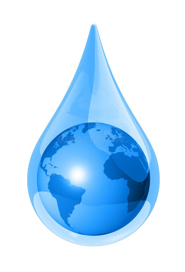 Earth water drop stock illustration. Illustration of isolated - 14383818