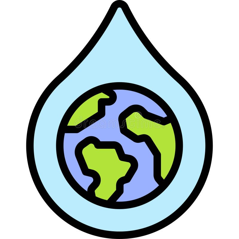 Earth in Water Drop Icon, Earth Day Related Vector Stock Vector ...