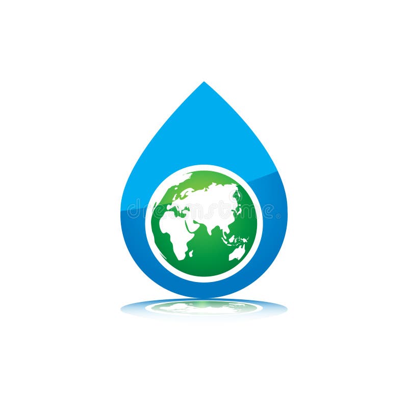 Earth with Water Drop. Vector Illustration Decorative Design Stock ...
