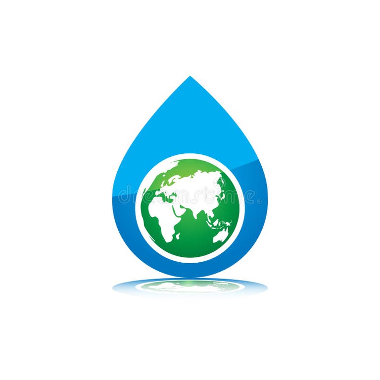 Earth with Water Drop. Vector Illustration Decorative Design Stock ...