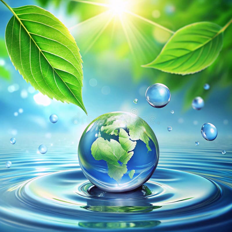 Earth, Water, and Leaves in a Serene Environment Stock Image - Image of ...