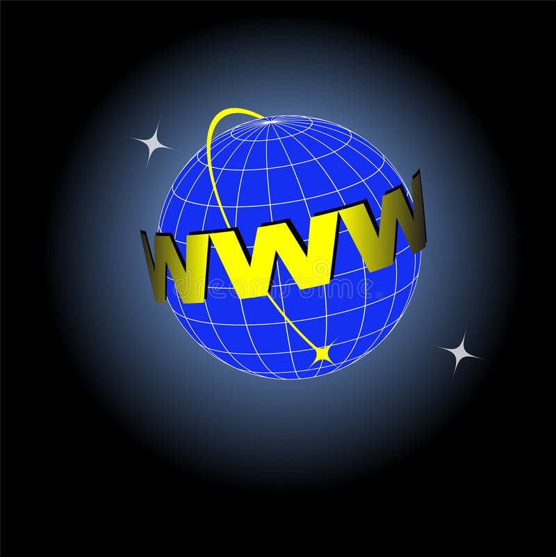 Icon World Wide Web on the Abstract Blue Background Stock Vector ...