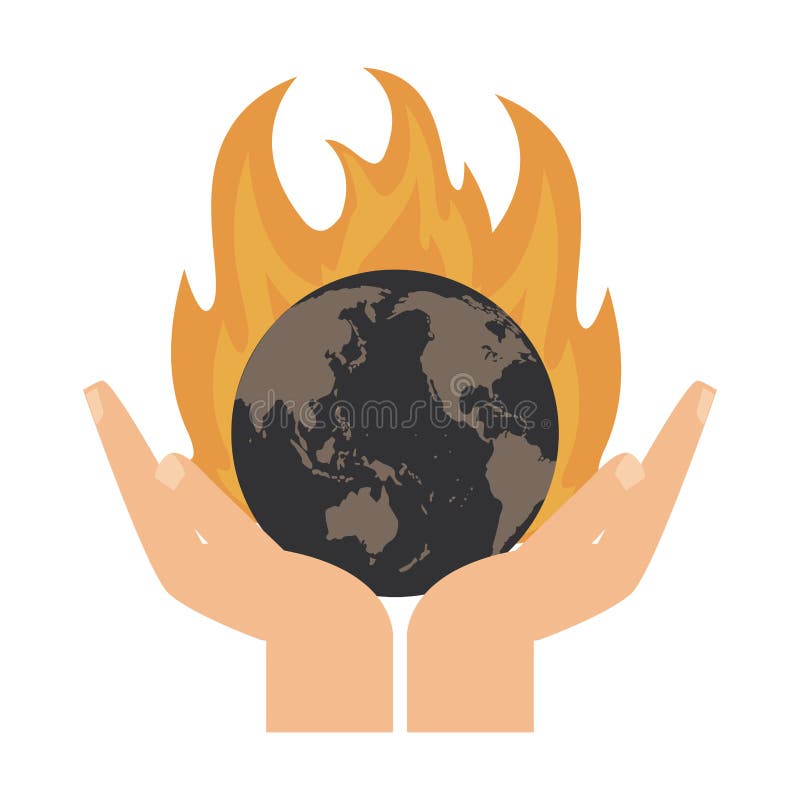Burning Earth Globe Illustration Design Stock Vector - Illustration of ...