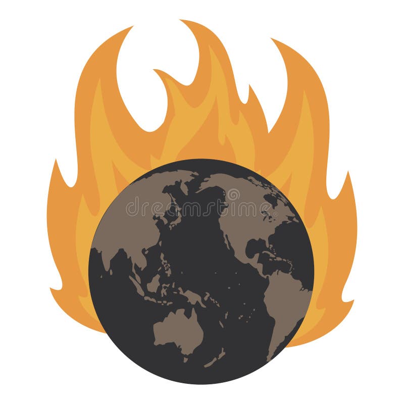 Earth world burning stock vector. Illustration of cataclysm - 136710436