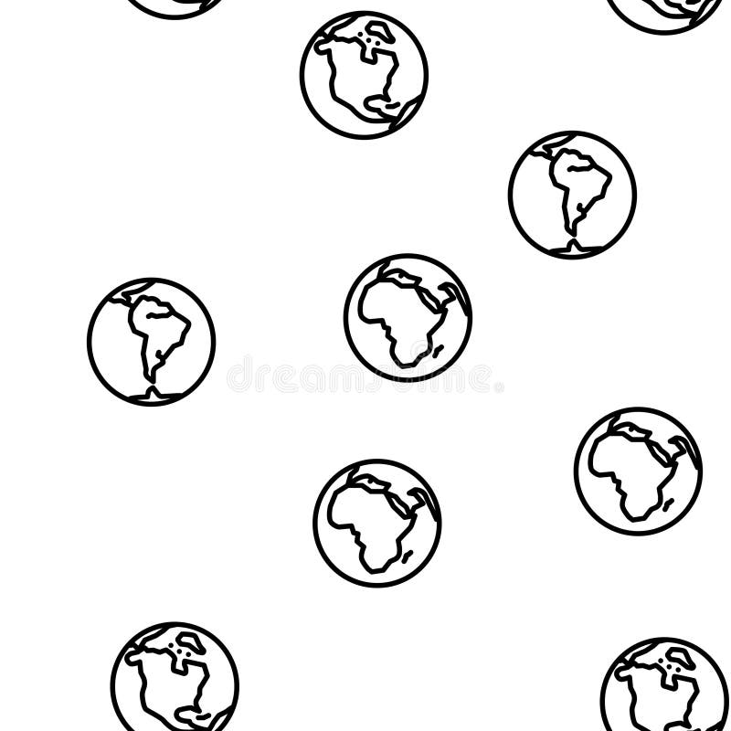 Earth World Globe Planet Vector Seamless Pattern Stock Illustration ...