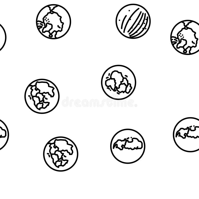 Earth World Globe Planet Vector Seamless Pattern Stock Illustration ...