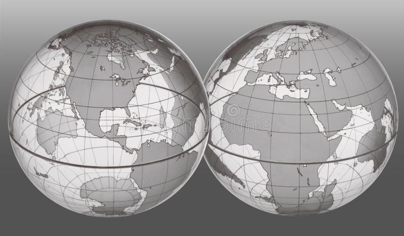 World Map Earth Globe Transparent Wireframe America North South Europe ...