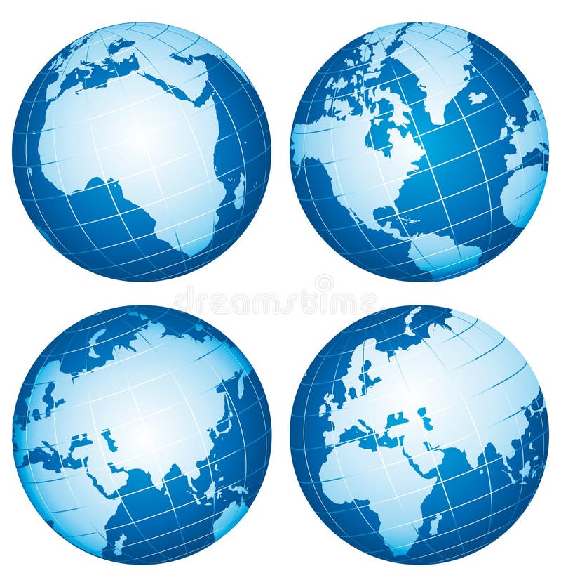 Earth world globes. stock vector. Illustration of collection - 35219955
