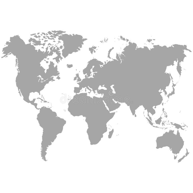 The Earth, World Map on White Background. Vector Illustration Stock ...