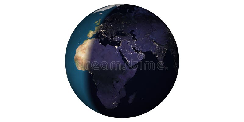 Earth World from Space Round White Background Stock Illustration ...