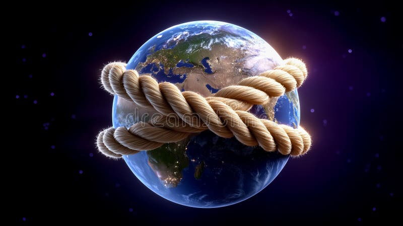 Earth is Wrapped in Thick Rope, Illustrating Interconnectedness and ...