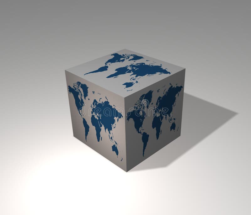 Cubic Planet Globe Earth Cube Stock Illustration - Illustration of cube ...