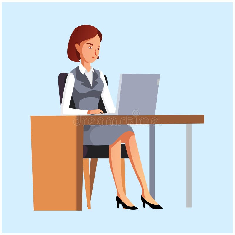 Secretary Work on Her Boss Schedule Vector Illustration Stock Vector ...