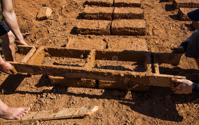 An Earthen Brick Making Place Stock Image - Image of build, earthen ...