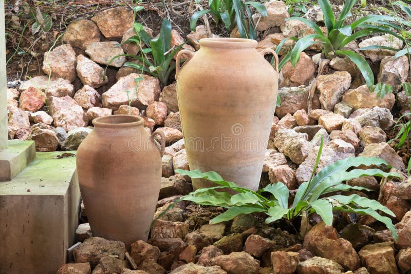 Earthen jar tropical stock photo. Image of vase, vintage - 59599772