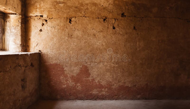 Earthen Textures: Sunlit Clay Wall in a Rustic Adobe Structure ...