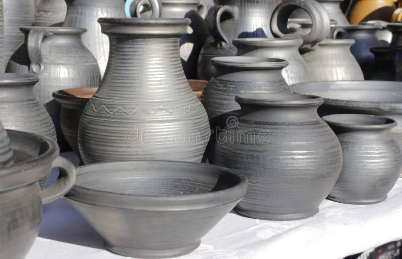 Earthen vessels stock image. Image of closeup, nature - 76154431