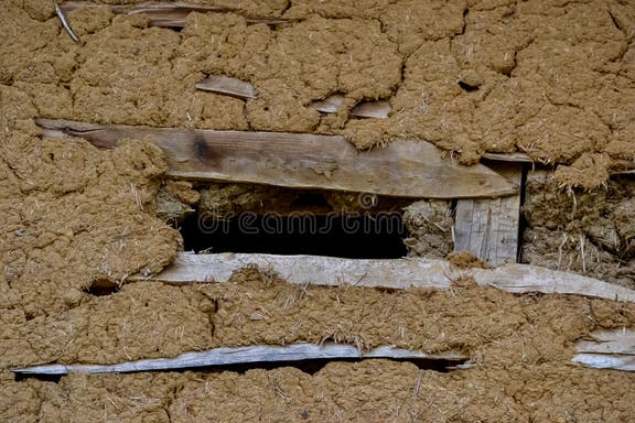 The Earthen Wall of the Barn Stock Image - Image of carving, wood ...