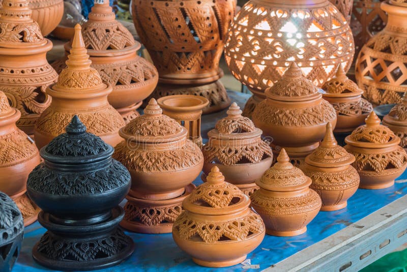 The earthenware stock photo. Image of cover, decor, striped - 60008538