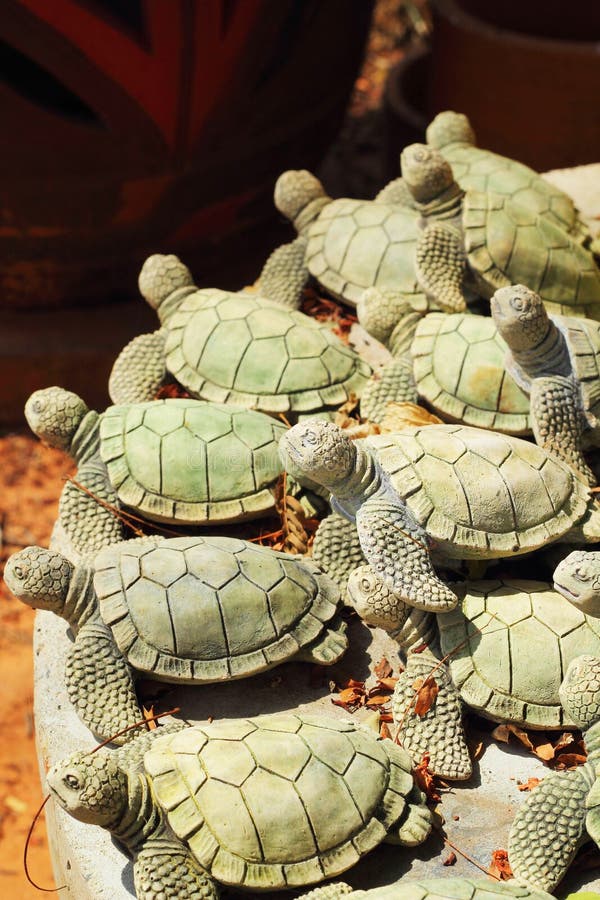 Earthenware Pottery Turtle Beautifully Decorated Stock Image - Image of ...