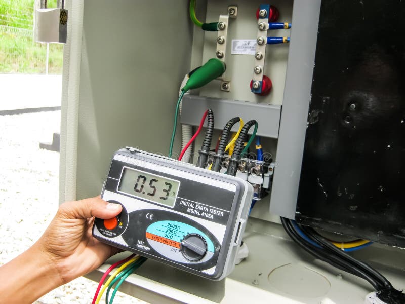 Earthing Measurements on Electrical and Telecommunication Panels Stock ...