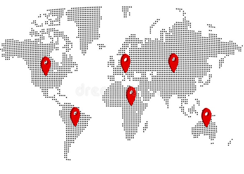 World Map with Pointer LED Digital Dot Matrix for Background Festival ...