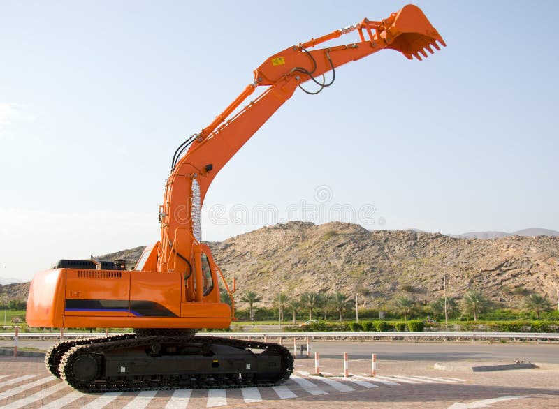 Earthmover stock photo. Image of orange, vehicle, machine - 5845732