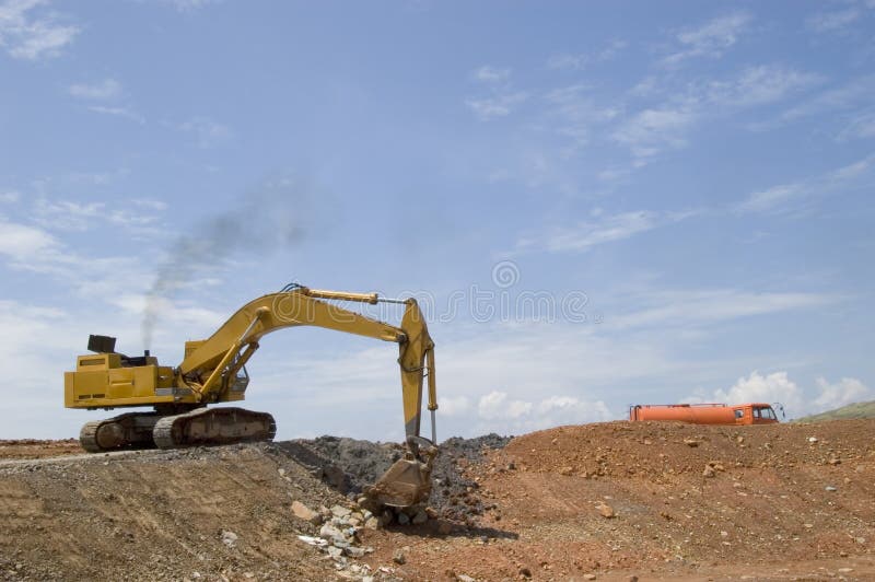 Earthmover stock image. Image of truck, foundation, ground - 919825