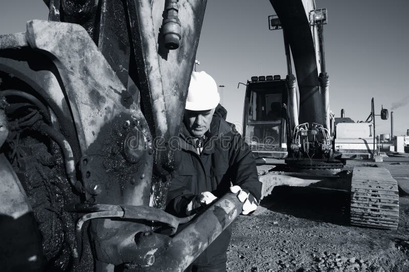 Digger and Driver Close-ups Stock Image - Image of machinery ...