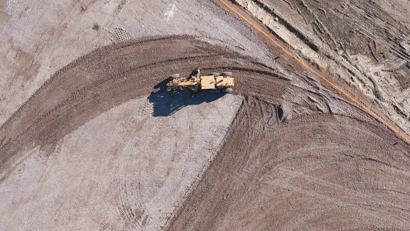 Earthmoving Equipment. Aerial View of a Large Construction Site with ...